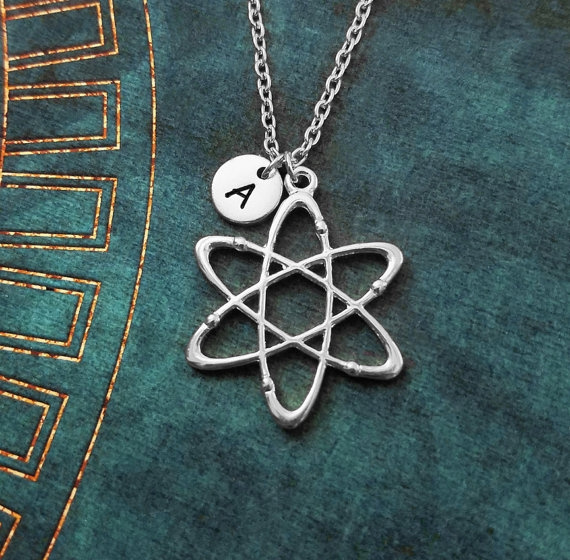 SMALL Atom Necklace Chemistry Necklace Atomic Necklace Scientist ...