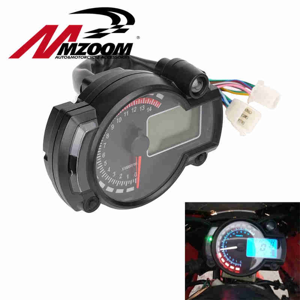 15000rpm Modern Motorcycle Digital Light LCD Digital Gauge Speedometer ...