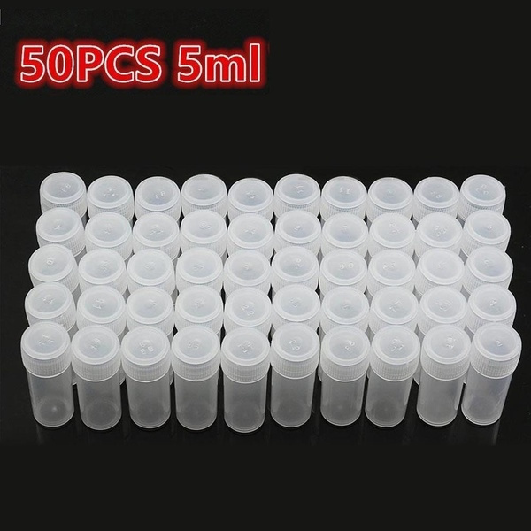 50pcs 5g Empty plastic bottle Liquid Container Storage 5ml with Screw ...