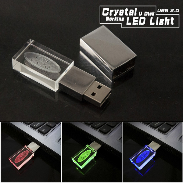 Ford Car LOGO Crystal USB Falsh Drive 64GB 8GB 16GB 32GB Metal U Disk ...