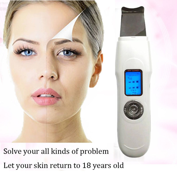 LCD Deeply Ultrasonic Face Skin Cleaner Device Acne Blackhead Removal ...