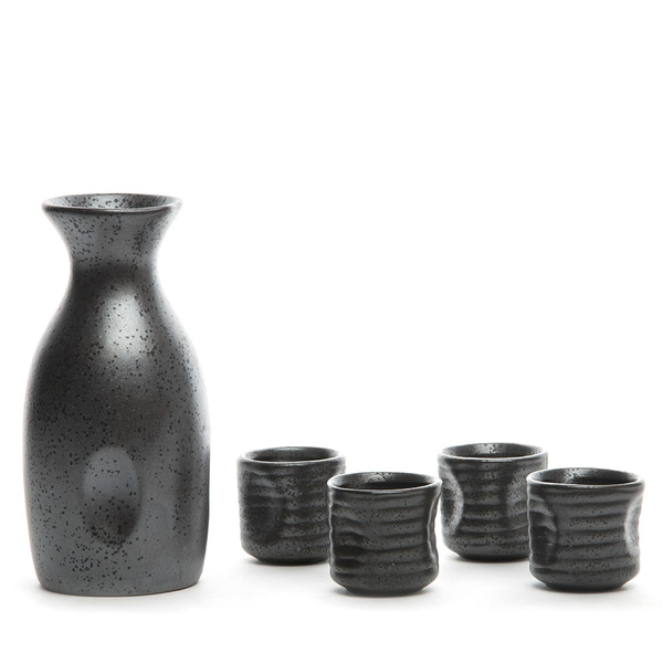 1pc Sake Pot + 4pcs Sake Cups Janpanese Glazed Handmade Wine Set ...