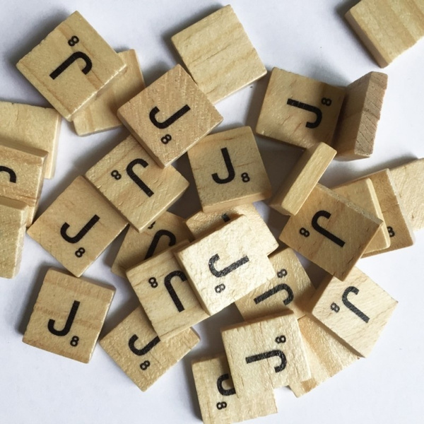 100pcs/set Wooden Alphabet Scrabble Tiles Black Letters & Numbers | Wish
