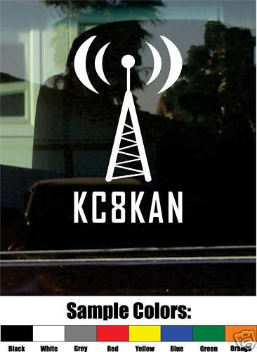 HAM AMATEUR RADIO CALL SIGN VINYL DECAL/STICKER modern | Wish
