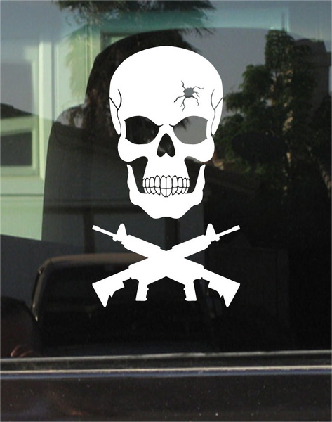 SNIPER SKULL AND GUNS DIE CUT VINYL DECAL/STICKER | Wish