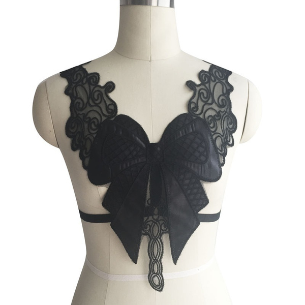 Translucent Lace Harness Bras Sheer See Through Lingerie Bra Lace Bow ...