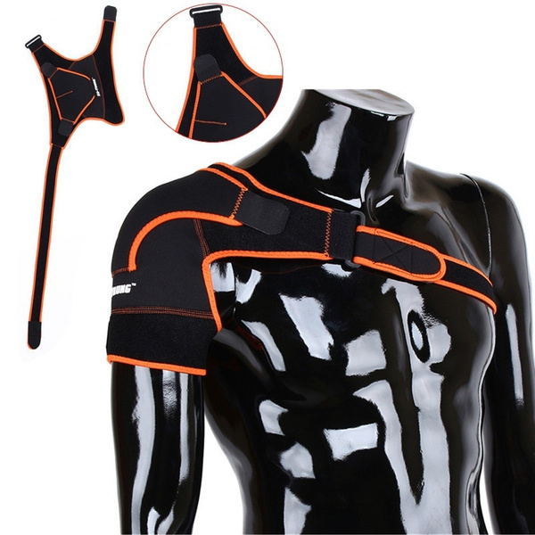 Adjustable Breathable Back Support Strap Shoulder Guard Black Bandage ...