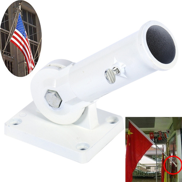YCS Wall Mount Holder Bracket Metal Flag Pole Windsock Base with Screws ...