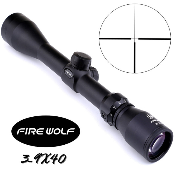 Fire Wolf Riflescope 3-9X40 Green glass Rifle Scope Outdoor Reticle ...