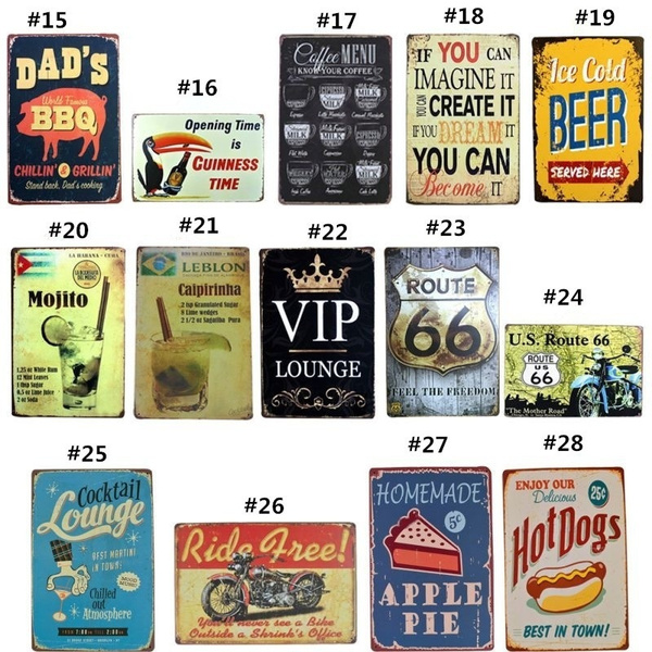 1pc Retro Metal Tin Sign Poster Plaque Bar Pub Club Cafe Home Plate For ...