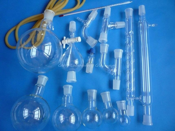Lab Glass Chemistry Lab Glassware Kit all 24/29 joint, heavy wall Lab ...