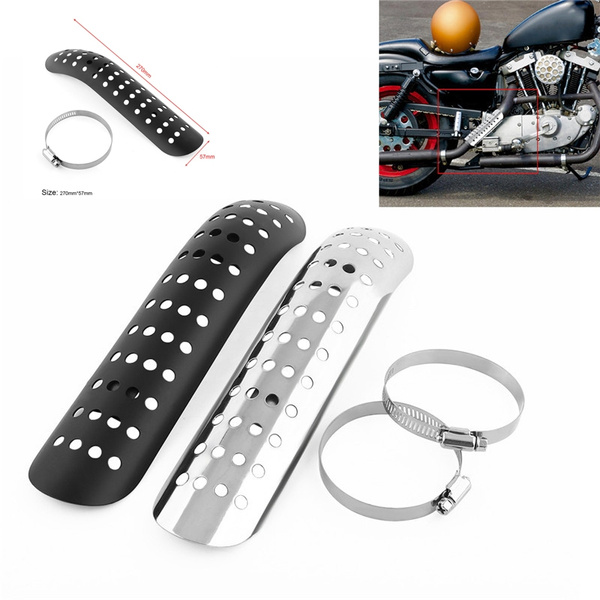 PHPH Universal Motorcycle Hole Heat-shield Curve Exhaust Pipe Cover | Wish