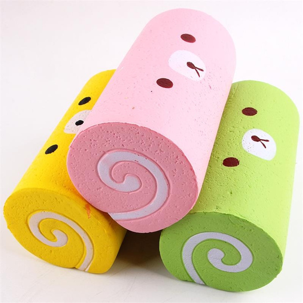 Cute Jumbo Squishy Swiss Roll Slow Rising Hand Pillow Cartoon Soft Toy ...