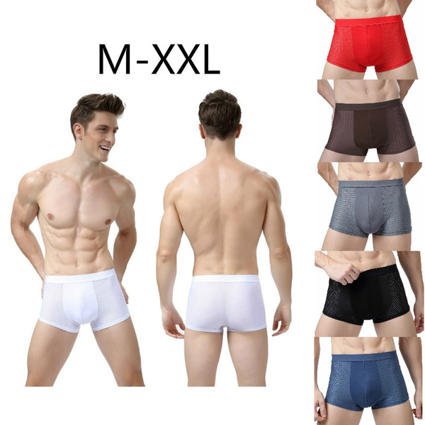 Europe And The United States Sexy Breathable Mesh Silk Men Boxer Four