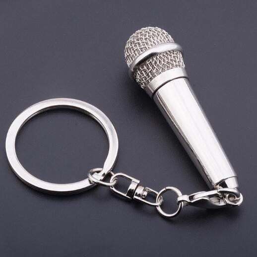 Metal Microphone Keychain Key Chains Rings for Lovers Can Deliver A ...