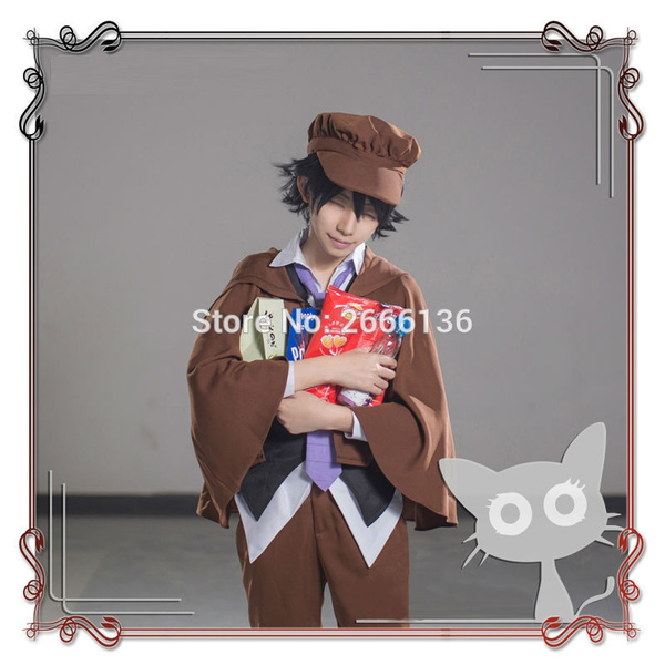 Harajuku Cosplay Wig Bungo Stray Dogs Ranpo Edogawa Short Black Boy ...