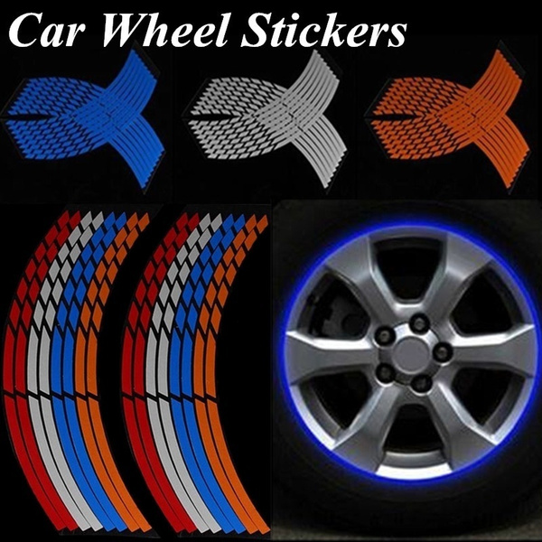 16 Strips Car Styling Motorcycle Automobiles Wheel Tire Sticker On Car ...