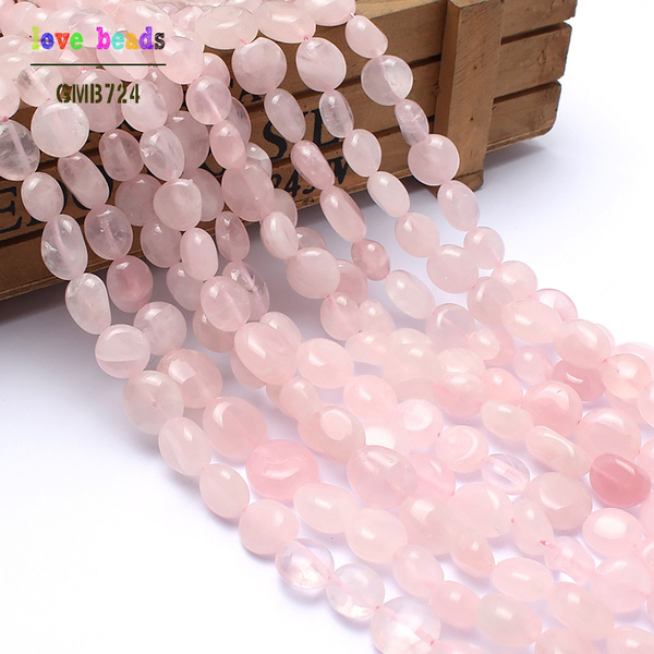 1pcs Natural Rose Quartz Stone Beads 8-10mm Irregular Gemstone 15 ...