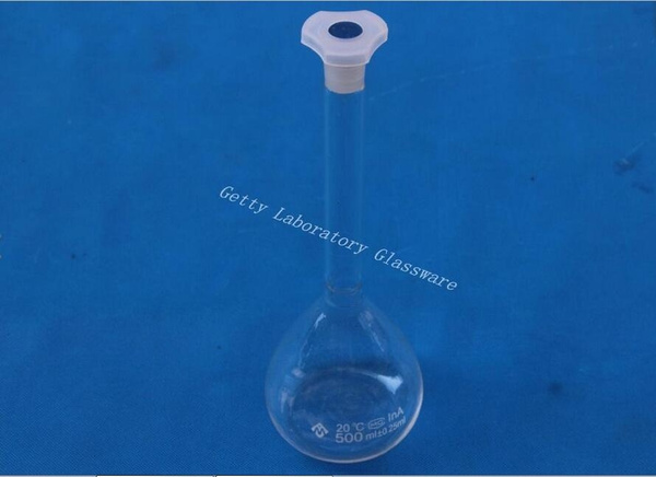 Lab glass 500ml volumetric flask, measuring flask, pyrex glass material ...