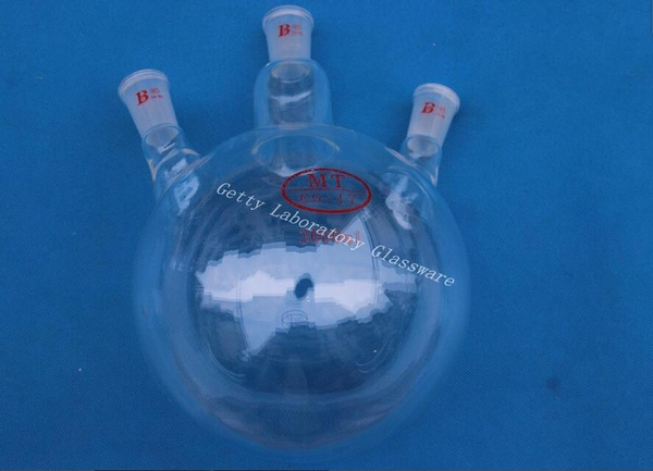 Lab glass 3000ml 3 neck Round bottom flask,heavy wall, 24/29 standard ...