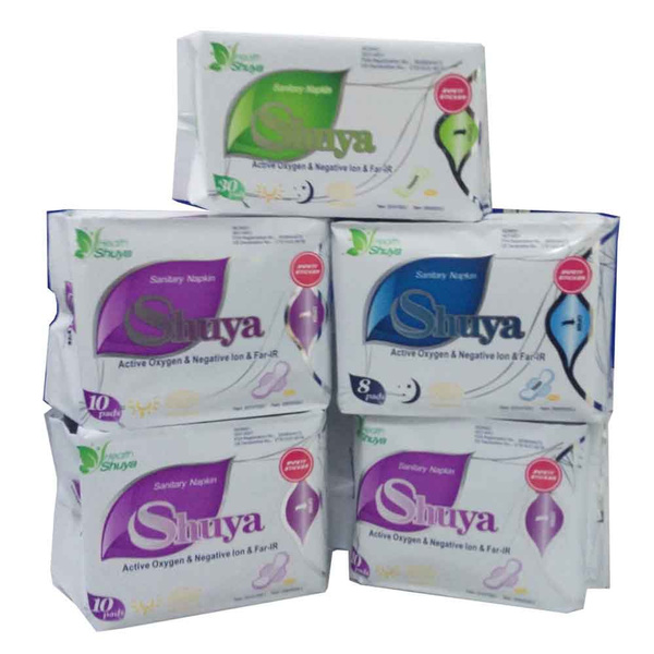 SHUYA Patented Anion (Regular,Overngiht) Sanitary Pads and Pantyliners Mixed Package-68Count ...