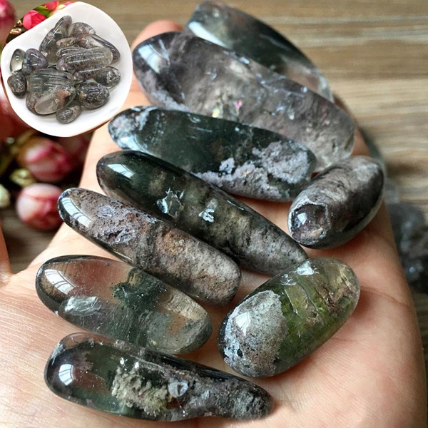 50g/100g Natural Ghost Phantom Quartz Tumbled Stones Pendant Healing ...