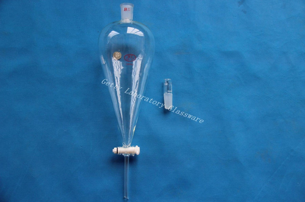 Lab glass 2000ml 24/40 joint Pyriform Separatory funnel, drop funnel ...