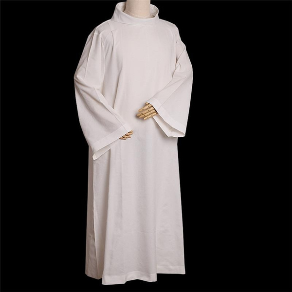 Clergy Robe Catholic White Vestments Roll Collar | Wish