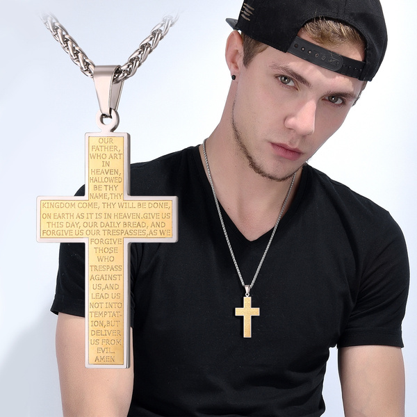 U7 Stainless Steel Rope Chain 18K Gold Plated Praying Hands Serenity ...