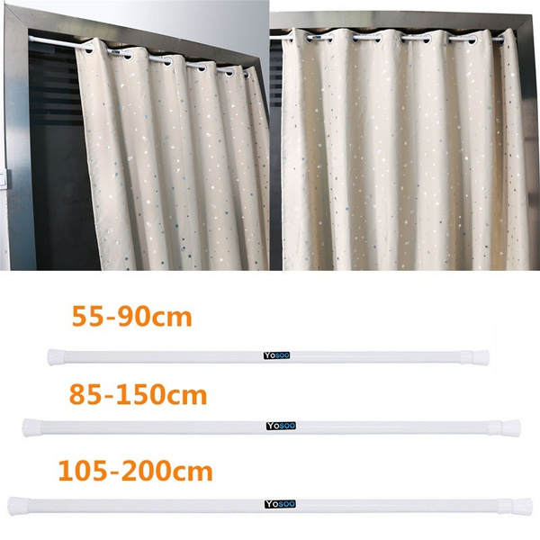 Extendable Spring Telescopic Shower Bathroom Window Curtain Rail Loaded ...