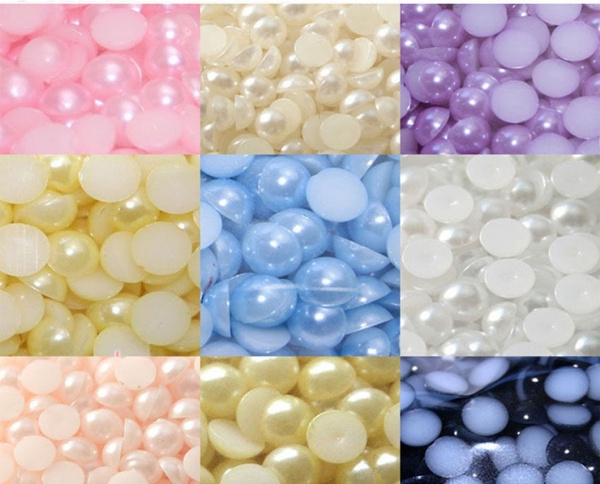 Top Quality 8-10mm Half Round Pearl Bead Flat Back Size Scrapbook for ...