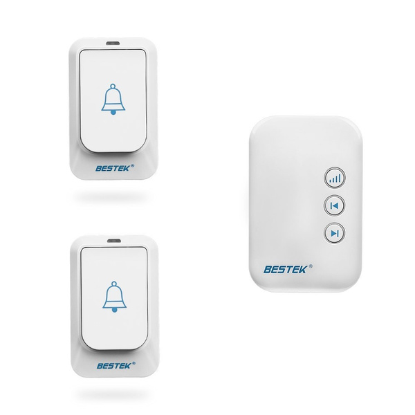 BESTEK Wireless Doorbell with 2 Remote Button and 1 Plugin Receivers ...