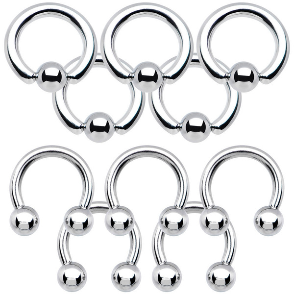 CBR Circular Barbell & BCR Captive Bead Ring Lot Of 10pc 10G Surgical ...
