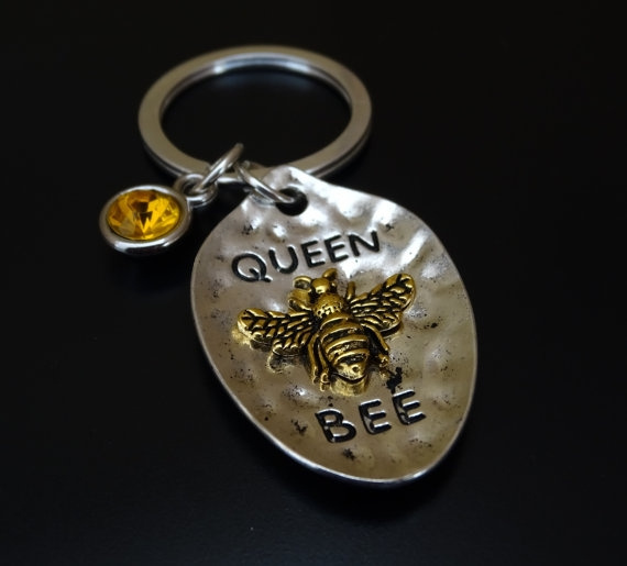 Queen Bee Keychain, Custom Keychain, Custom Key Ring, Queen Bee Key ...