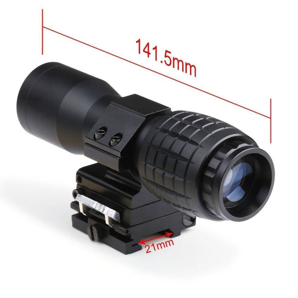 Rifle Airsoft' 4X Magnifier with FTS Flip to Side Mount for Aimpoint | Wish