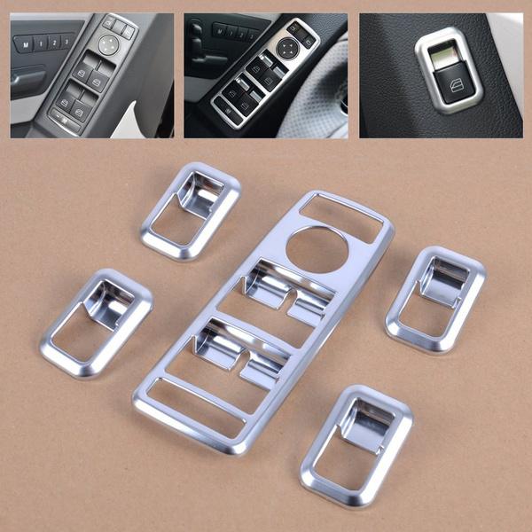 Car Interior Matt Chrome Door Window Switch Panel Cover Trim For ...