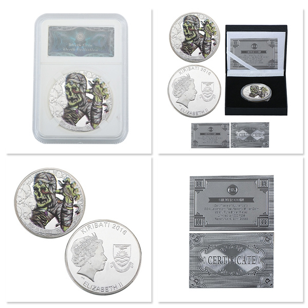 WR Metal Coin Art Craft Colored Grim Reaper Model Silver Plated Queen ...