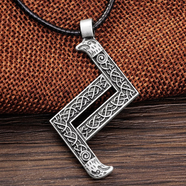 Elder Futhark Rune Pendant Necklace JERA Rune Yggdrasil Viking Amulet ...