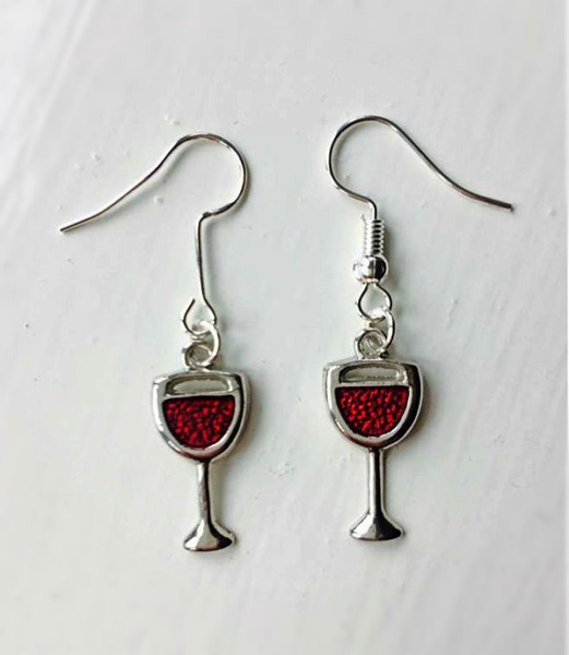 Wine Glass Charm Earings For Wine and Alcohol Lovers! | Wish