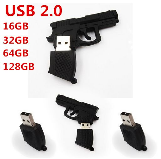 Hot~16GB 32GB 64GB 128GB USB Drive Popular Cartoon gun shape USB Flash ...