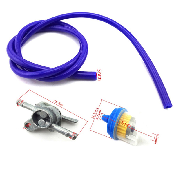 FishMotor Blue Gas Fuel Hose Pipe Inline + Fuel Filter + Fuel Tank Tap ...