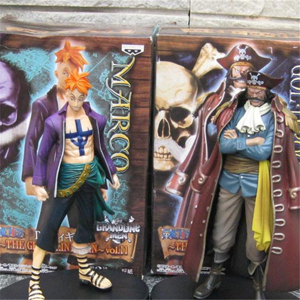 2pcs/lot Marco VS Gol.D.Roger PVC Anime One Piece Figures 2 Styles ...