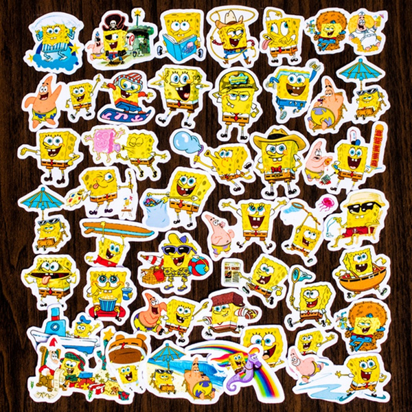 40 Pcs/set SpongeBob Squarepants Mini Mixed Stickers Diary Scrapbooking ...