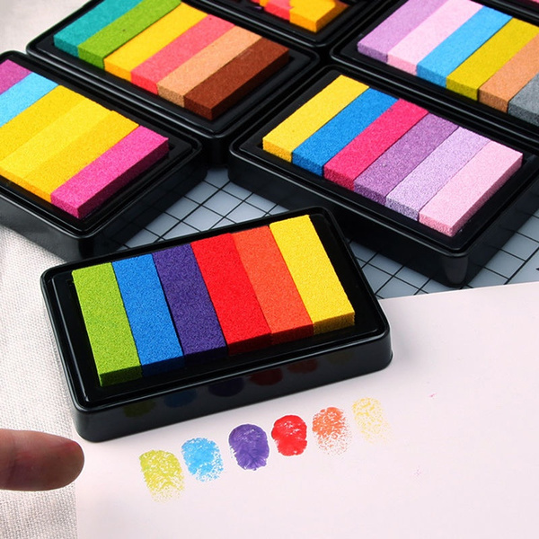 Multi Colors Ink Pad Oil Based DIY Craft for Rubber Stamps Paper Wood ...