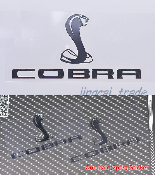New Pair (2 pcs) Polished Chrome COBRA SNAKE Logo Car Auto Sticker ...