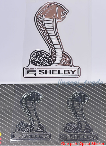 New Arrival Pair (2pc) Polished Chrome COBRA SNAKE SHELBY Logo Car ...