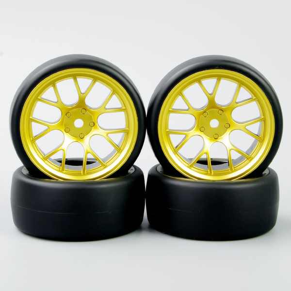 1/10 RC Speed Drift Racing Car Slick Tires and Wheel 4PCS For HPI DHG ...