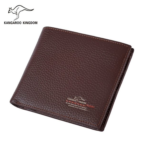 Kangaroo Kingdom Brand Men Genuine Leather Business Slim Bifold Wallet ...