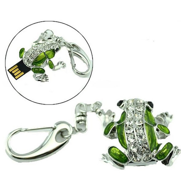 USB 2.0 U Disk Cute jewelry Frog USB Flash Drive Diamond Pen Drive 4GB ...