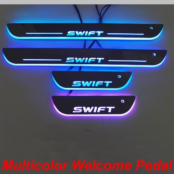 Suzuki 2016 Swift Refit Colorful Led Moving Door Sill Plate Special Pedal Welcome Lights Dynamic LED Threshold Strip LED Multi color Light Guide Trim Strips Welcome Scuff Plate Wish